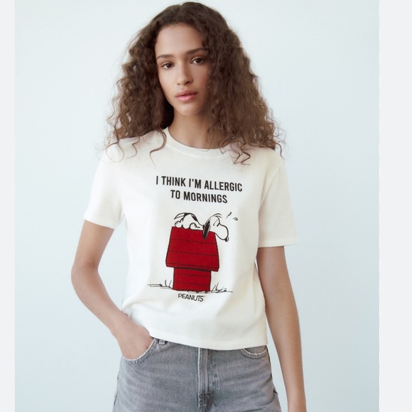 Zara | Tops | Zara Snoopy Peanuts Tshirt | Poshmark